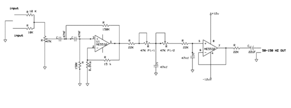 Simple 12v low pass filter NE5532