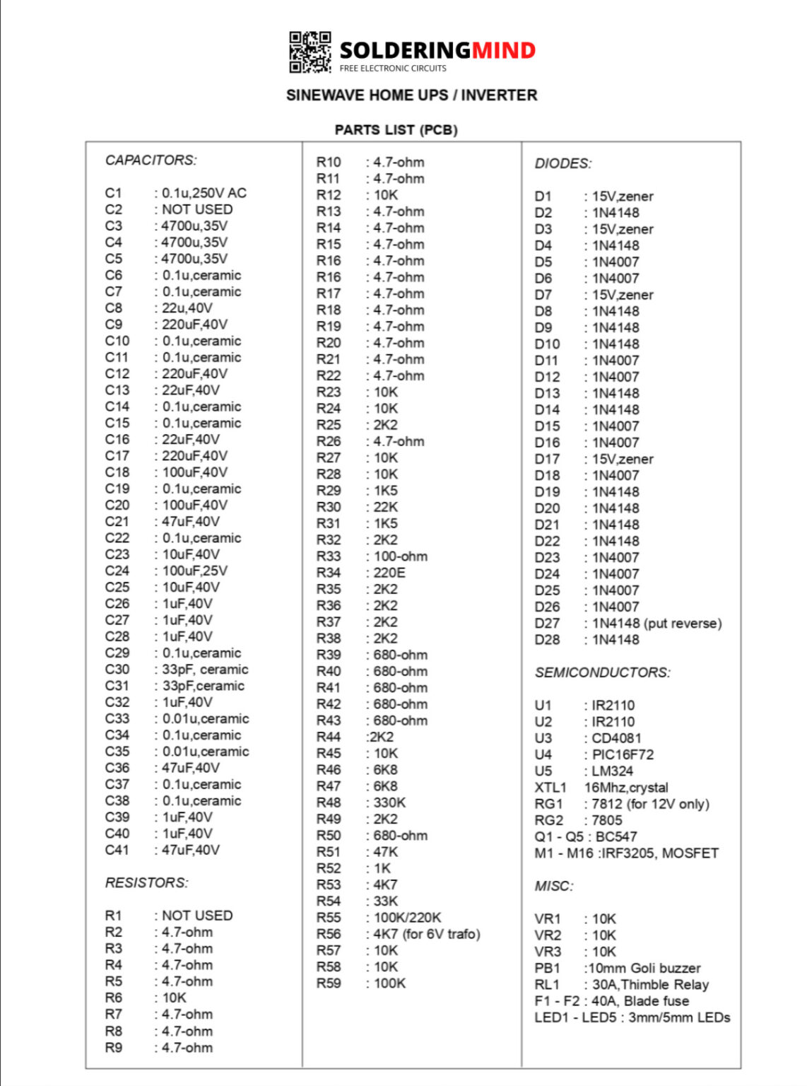 PIC16F72 Sine Wave Inverter - Soldering Mind