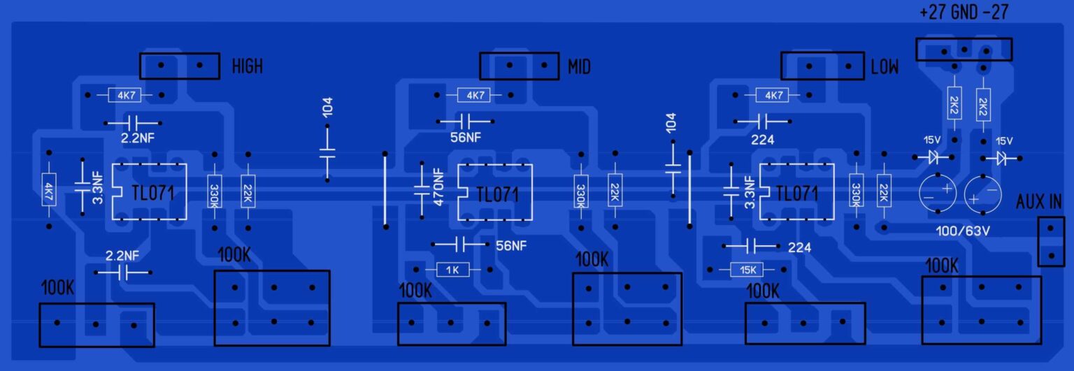 3-Way Active Cross over PCB Layout