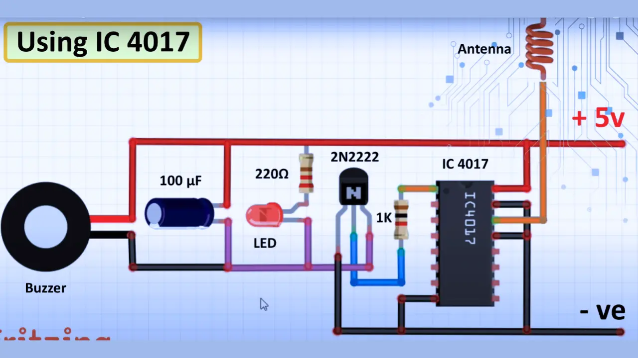 Voltage Detector Circuit Schematic Using CD4017 IC