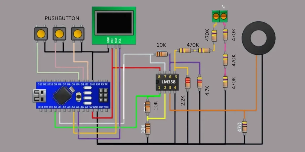 Digital AC Volt and Amp meter circuit