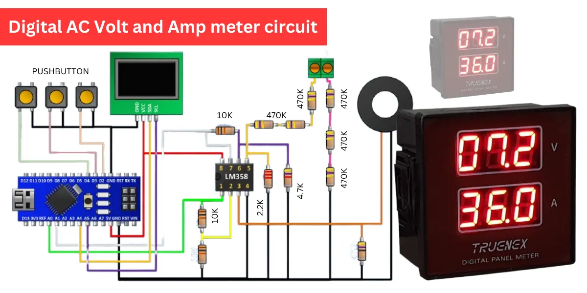 Digital AC Volt and Amp meter circuit