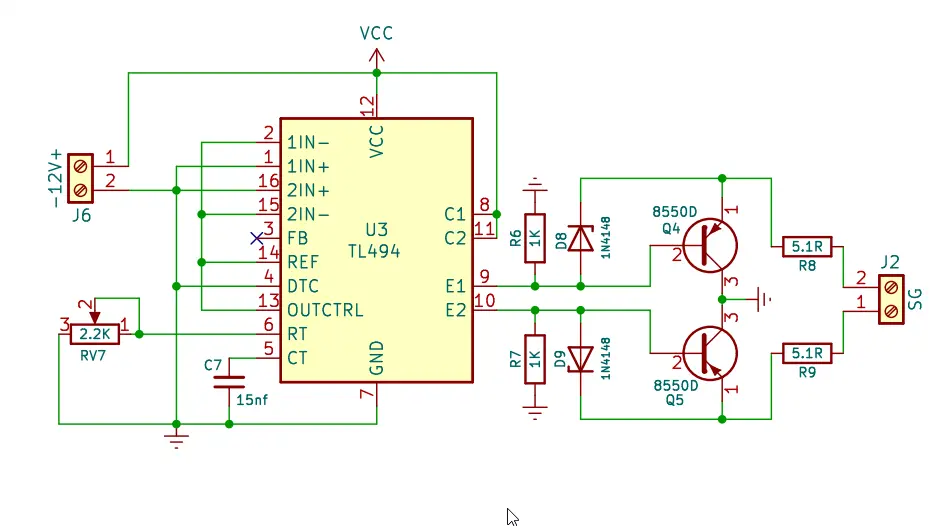 12v DC to 220v AC inverter circuit using TL494 IC