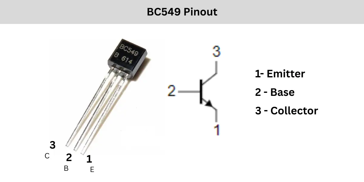 BC549 Transistor Pinout, Features and Equivalents