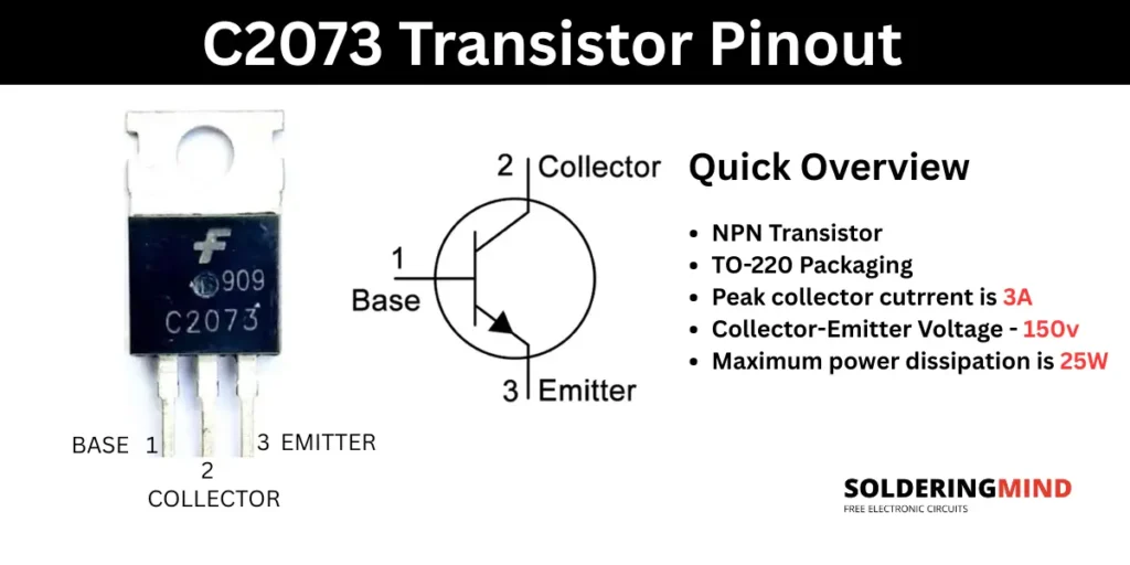 C2073 Transistor Pinout, Equivalent and Characteristics