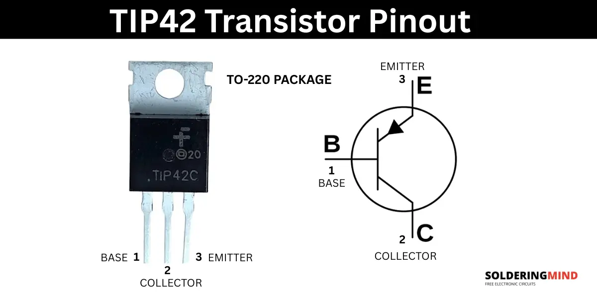 TIP42 Transistor Pinout, Characteristics and Equivalent
