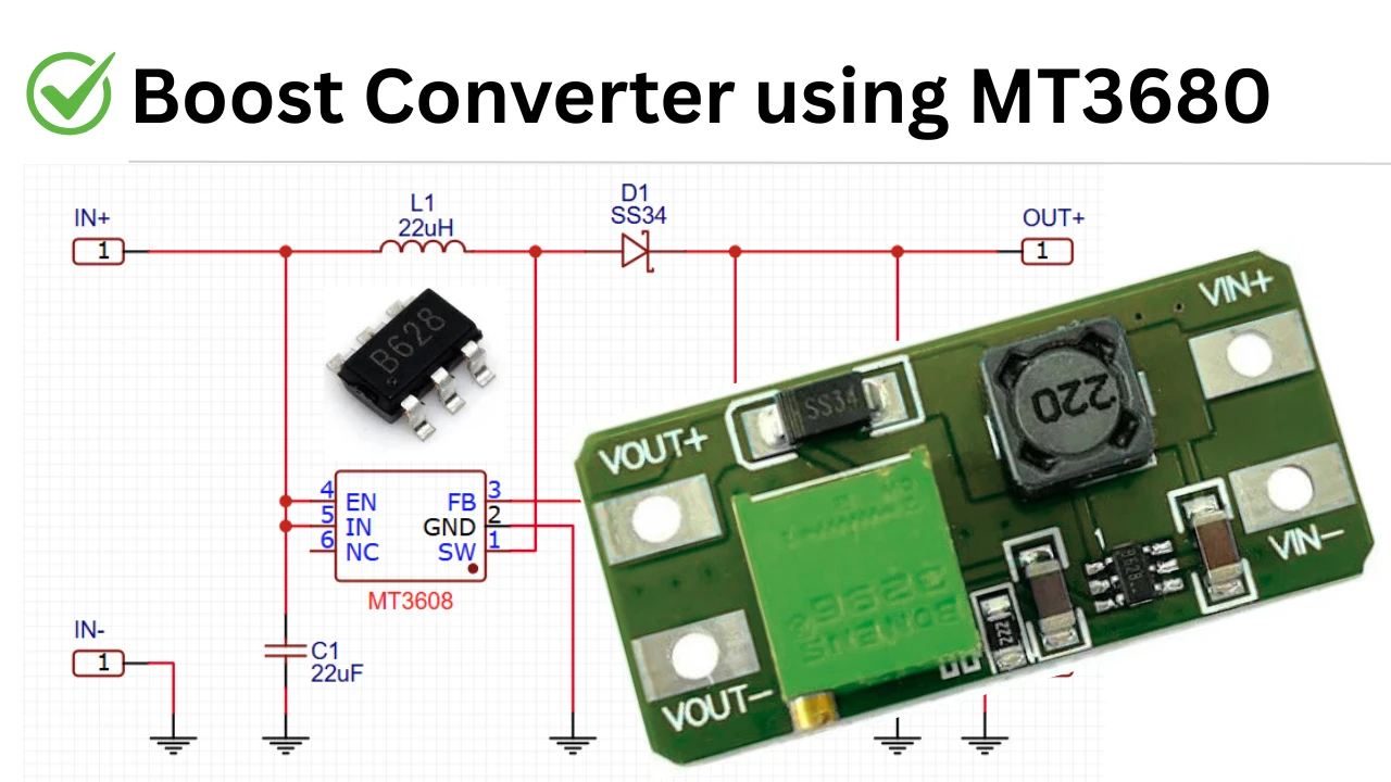 Boost Converter using MT3680: Features, Circuit Diagram and Applications