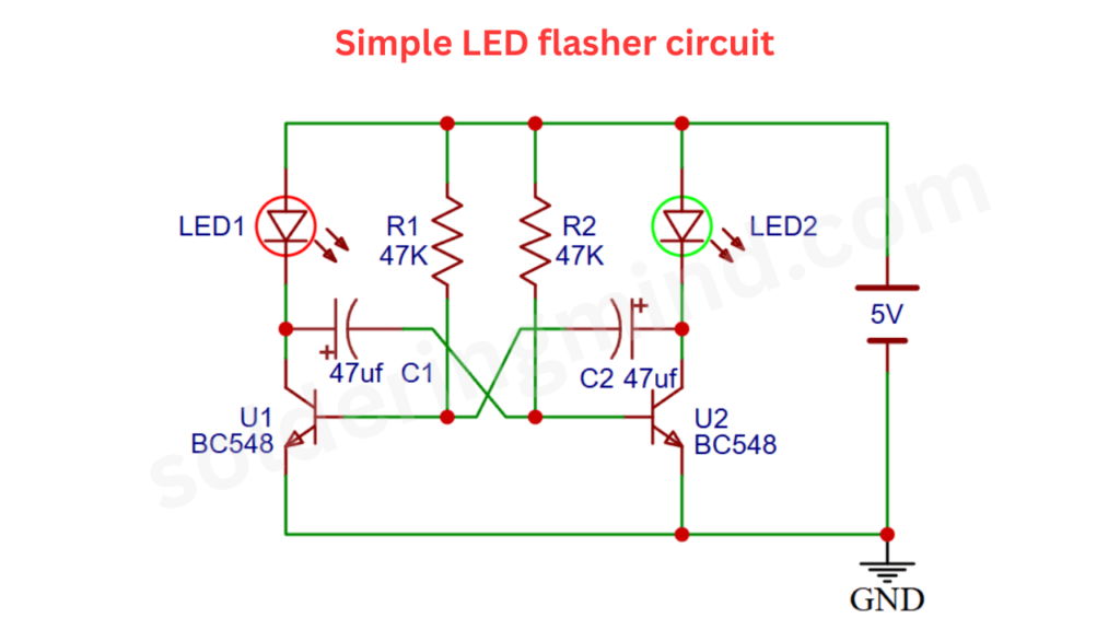 Simple Led Flasher Circuit