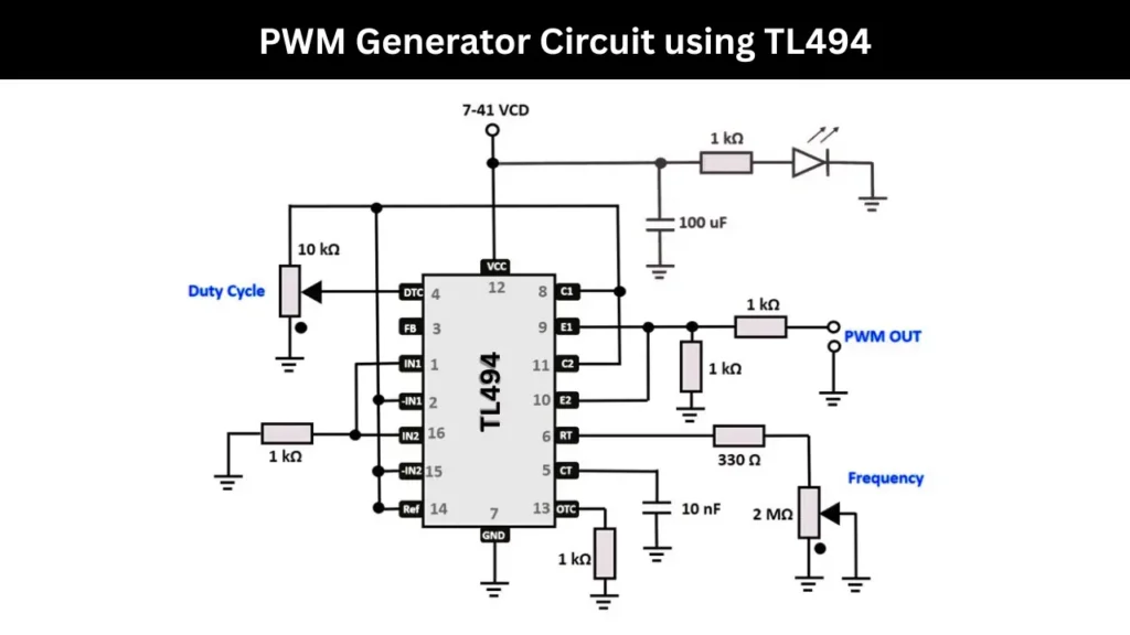 TL494 Datasheet, Pinout and Application Circuit