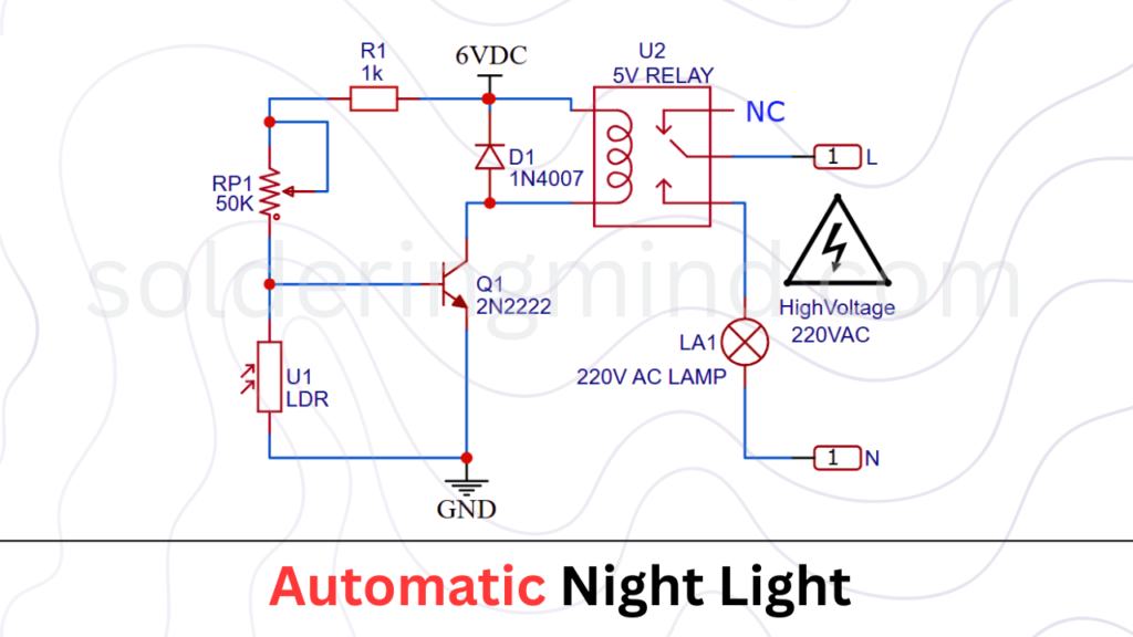 Automatic Night Light Circuit That Turns On in the Dark