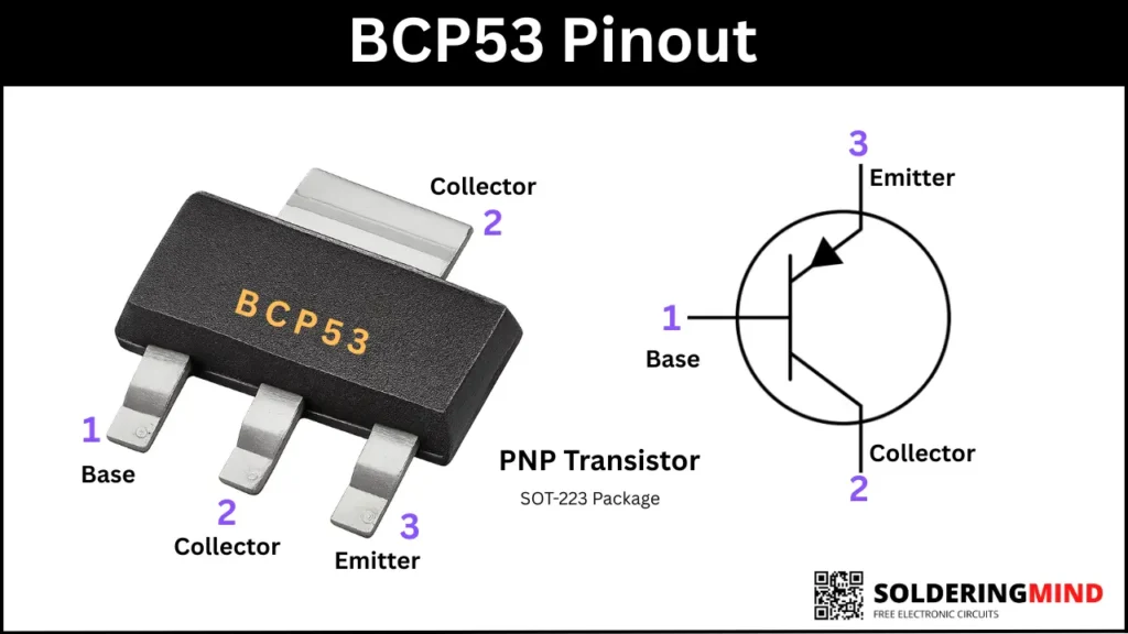 BCP53 Transistor Pinout, Specifications and Equivalent