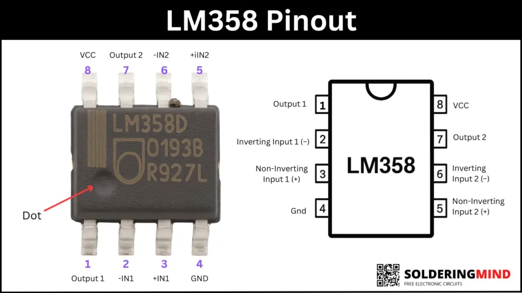 LM358 Pinout, Features, Specifications and Uses