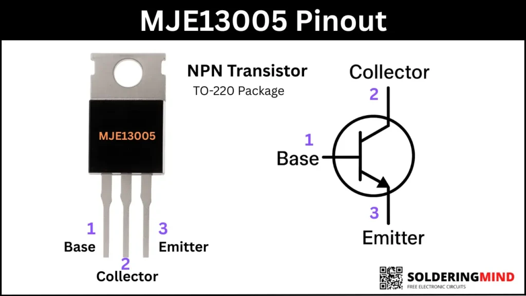 MJE13005 Transistor Pinout, Specifications and Equivalent