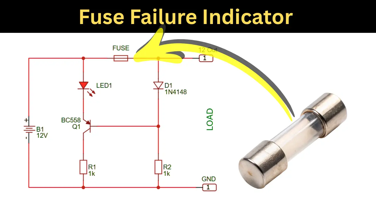 Fuse Failure Indicator Circuit For 12V DC Supply