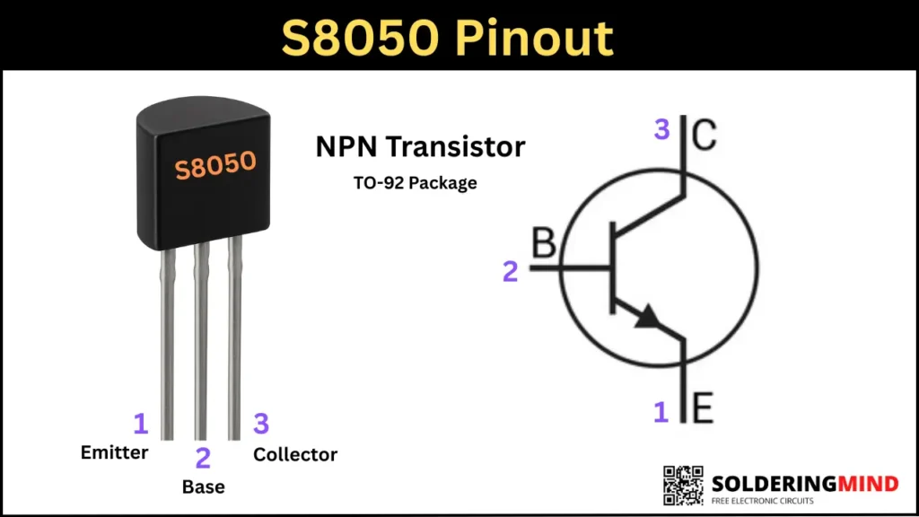 S8050 Transistor Pinout, Equivalent and Specifications
