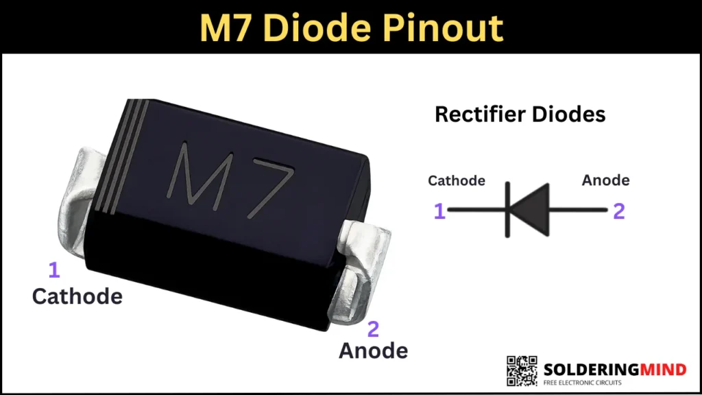 M7 Diode: Pinout, Equivalent, Symbol & Comparison with 1N4007